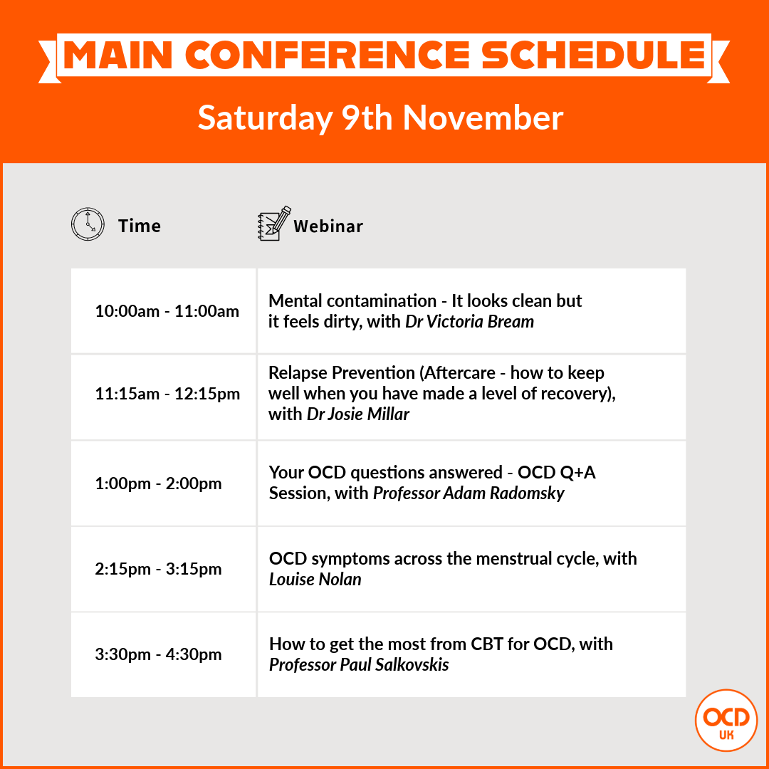 Free online OCD Conference - Fri 8th and Sat 9th November - Obsessive-Compulsive Disorder (OCD ...